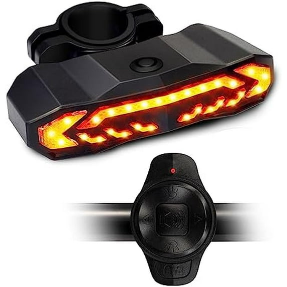Smart Bike Alarm Taillight with Wireless Remote – 6 Light Modes, Turn Signals, Anti-Theft Alarm ...