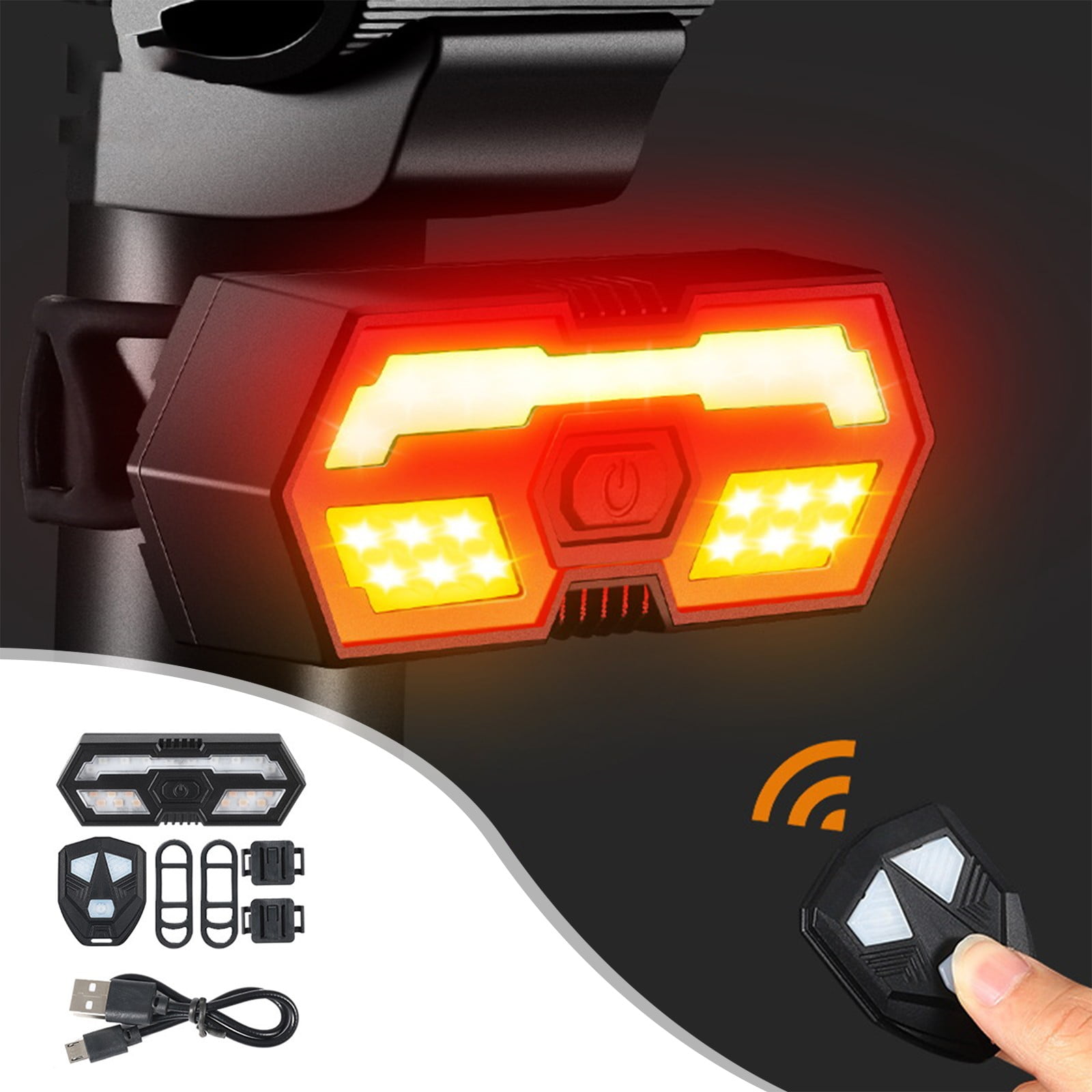 Smart Bike Light with Turn Signals - Six Modes - Rechargeable ...