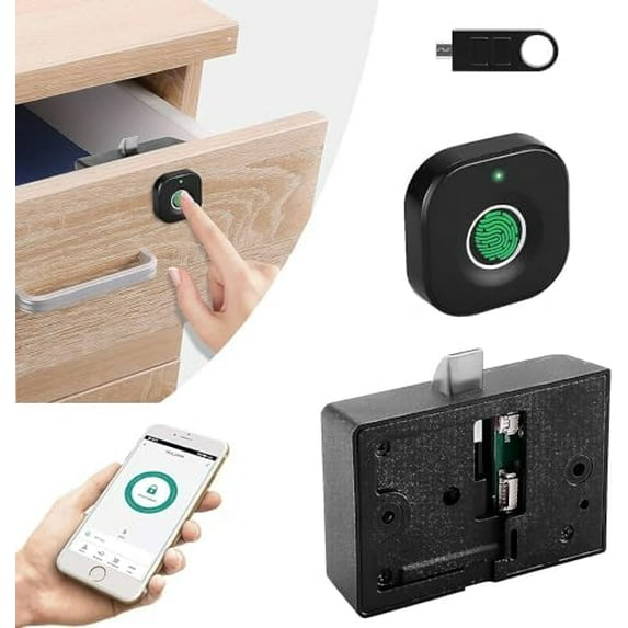 Smart Biometric Fingerprint Cabinet Lock - Keyless Hidden File Wardrobe ...