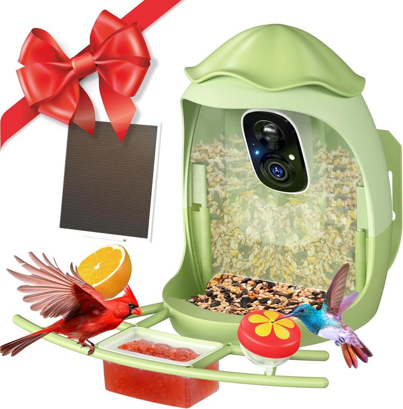 Smart Bird Feeder with Camera, 2K HD AI Identify Solar Bird Feeder ...
