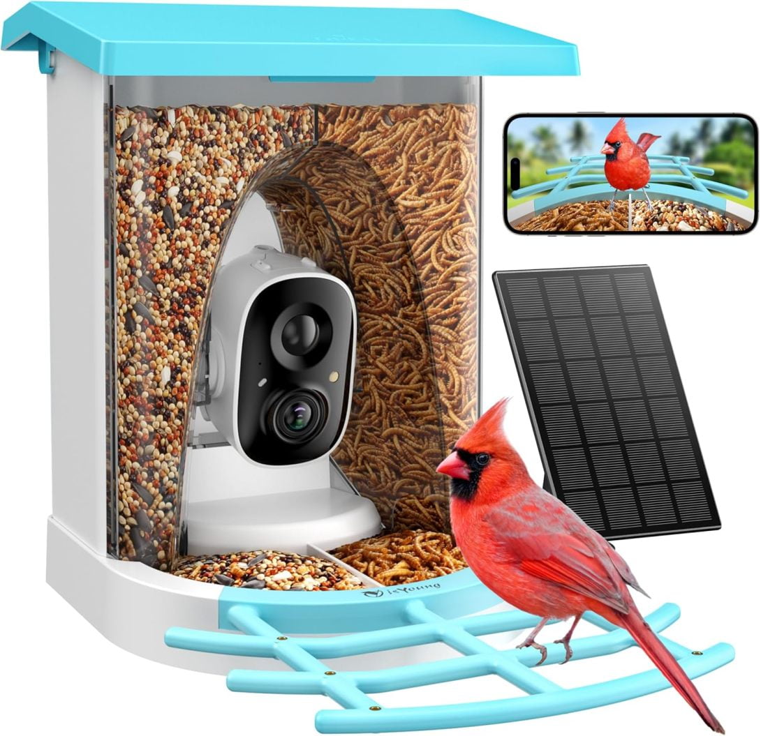 Smart Bird Feeder with Camera, 2K HD, Dual Granary, AI Identify 16,000 ...