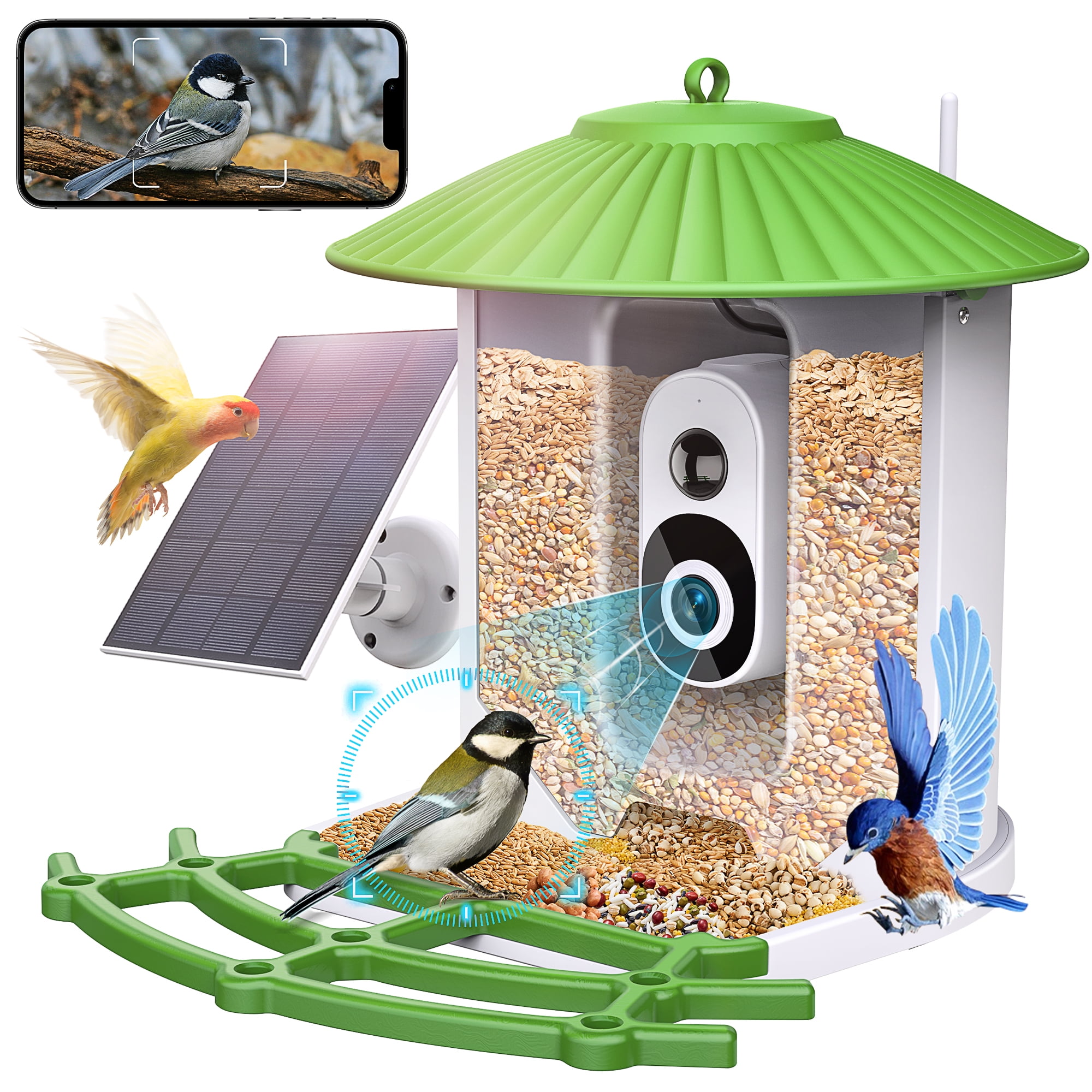 Smart Bird Feeder with Camera, 2k HD Wireless Outdoor Bird Feeder with ...