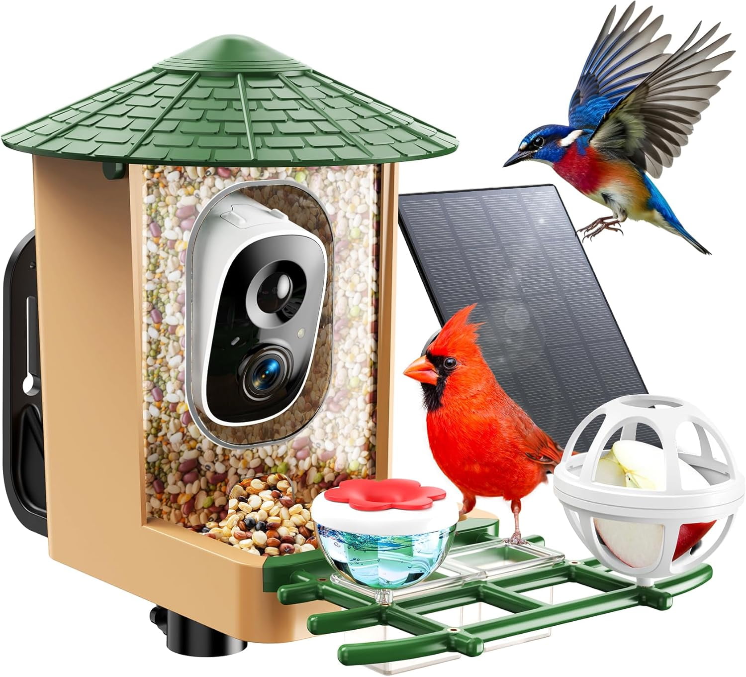 Smart Bird Feeder with Camera with AI Identify Birds Species & Solar Panel, WiFi Birdfeeder with ...