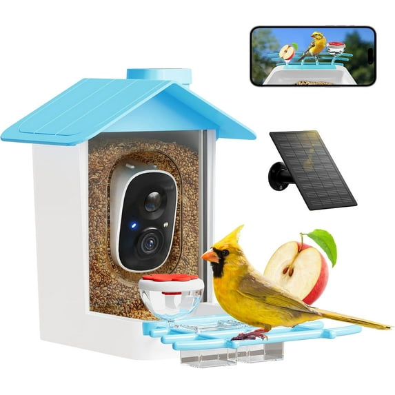 Smart Bird Feeder with Camera - Solar Powered Birdfeeder Cam 2K HD AI ...