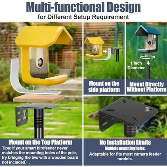 Smart Bird Feeder Pole 1-Inch Dia 110 Inch Bluebird House Pole for ...