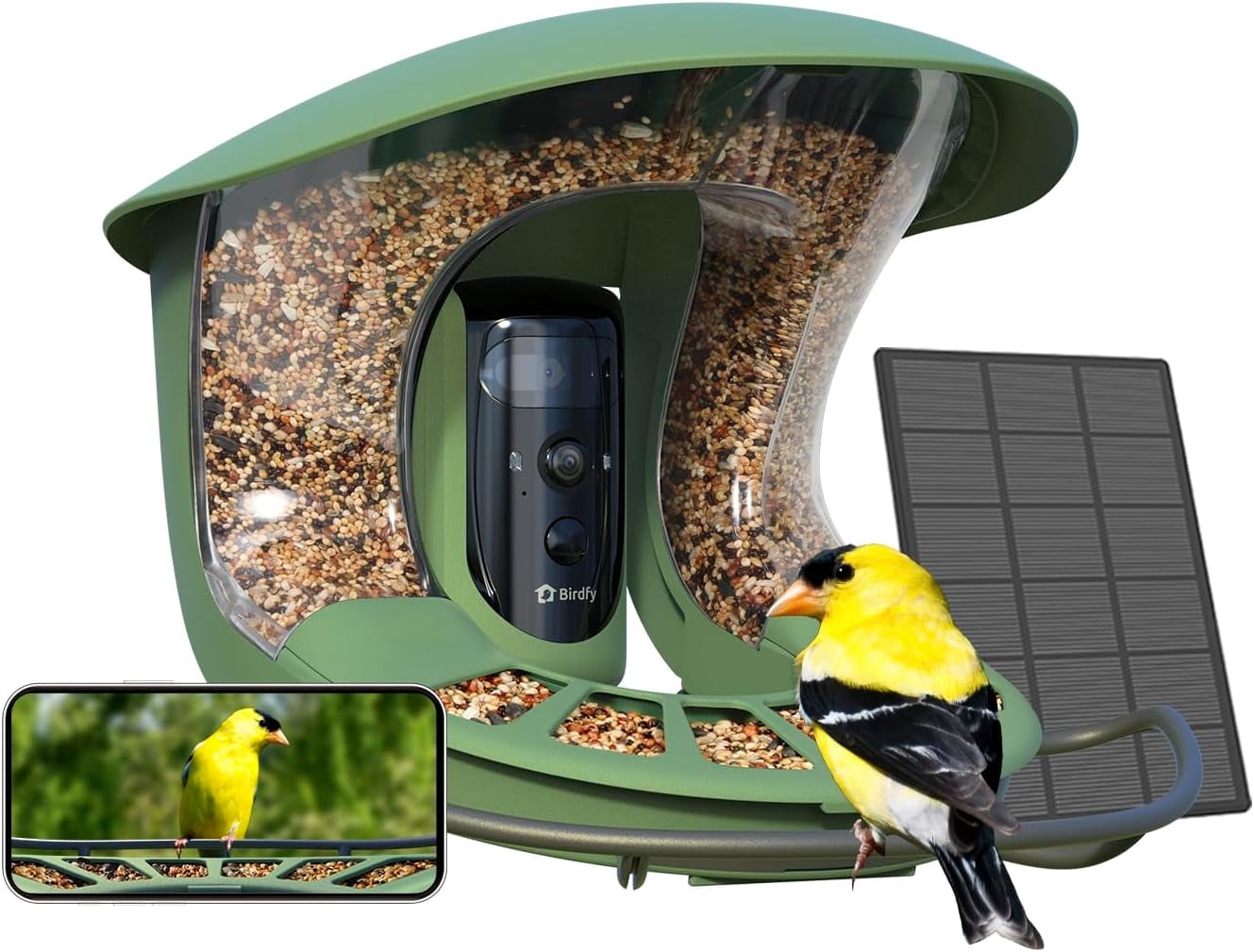 Birdfy Smart Bird Feeder with Camera, Dual-Lens, Solar-Powered, Auto ...