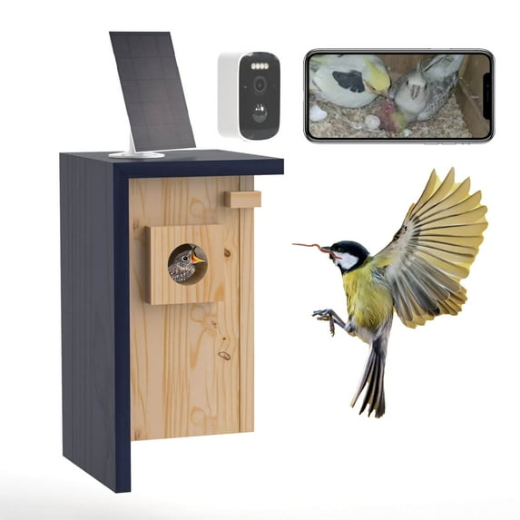 Smart Bird House with Camera, Solar Powered 1080P HD Birdhouse Camera ...