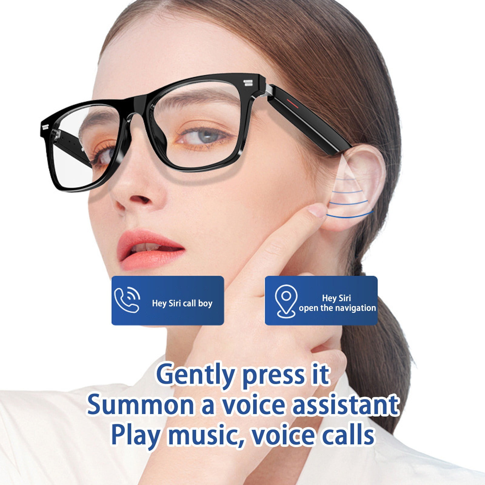 Smart Bluetooth Glasses for Women Men with Magnetic Lenses Music ...