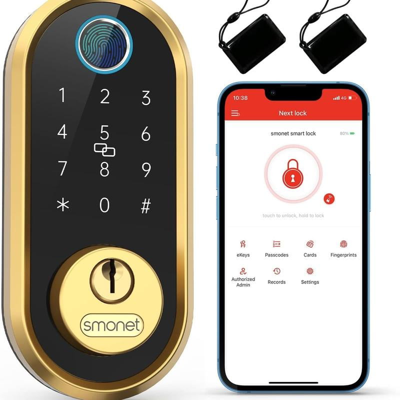 Smart Bluetooth Keyless Entry Keypad Smart Deadbolt Lock with Remote ...