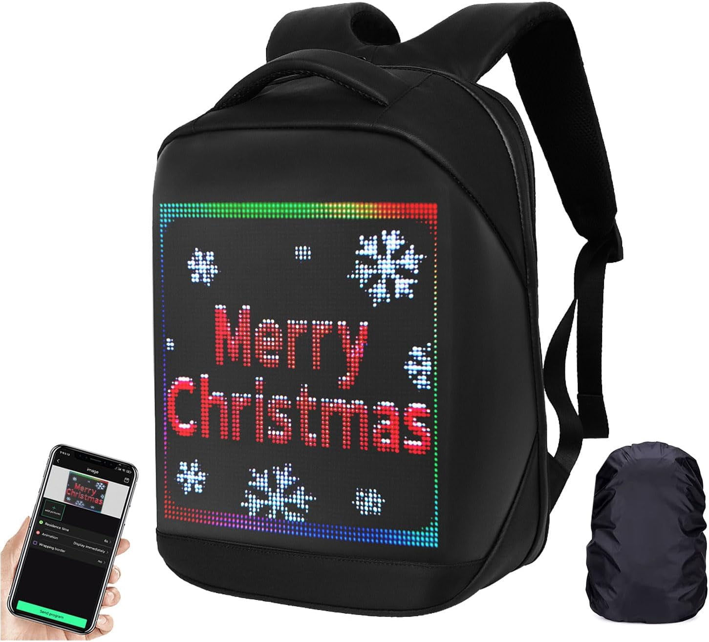 Smart Bluetooth LED Backpack with Colorful LED Sign Panel and ...