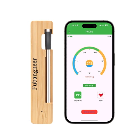 Smart Bluetooth Meat Thermometer with App, Wireless Digital Food ...