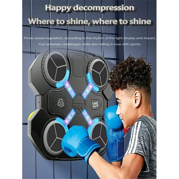 Smart Bluetooth Music Boxing Machine with LED Lights, Wall Mounted ...