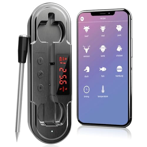 Smart Bluetooth Wireless Meat Thermometer, NIST ±0.5°F Accuracy, 10X ...