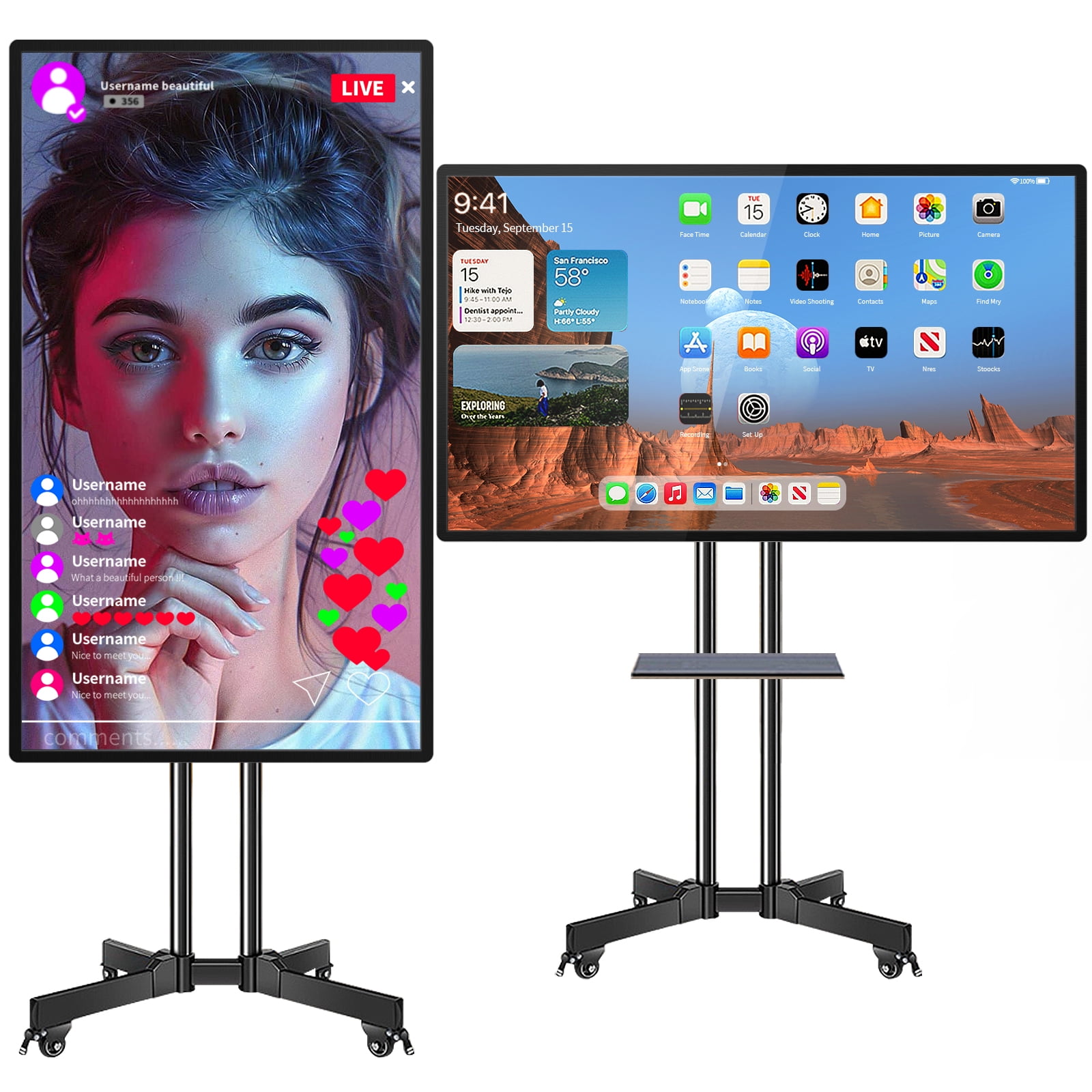 JYXOIHUB 43 Inch Smart Interactive Whiteboard, Electronic Board for ...