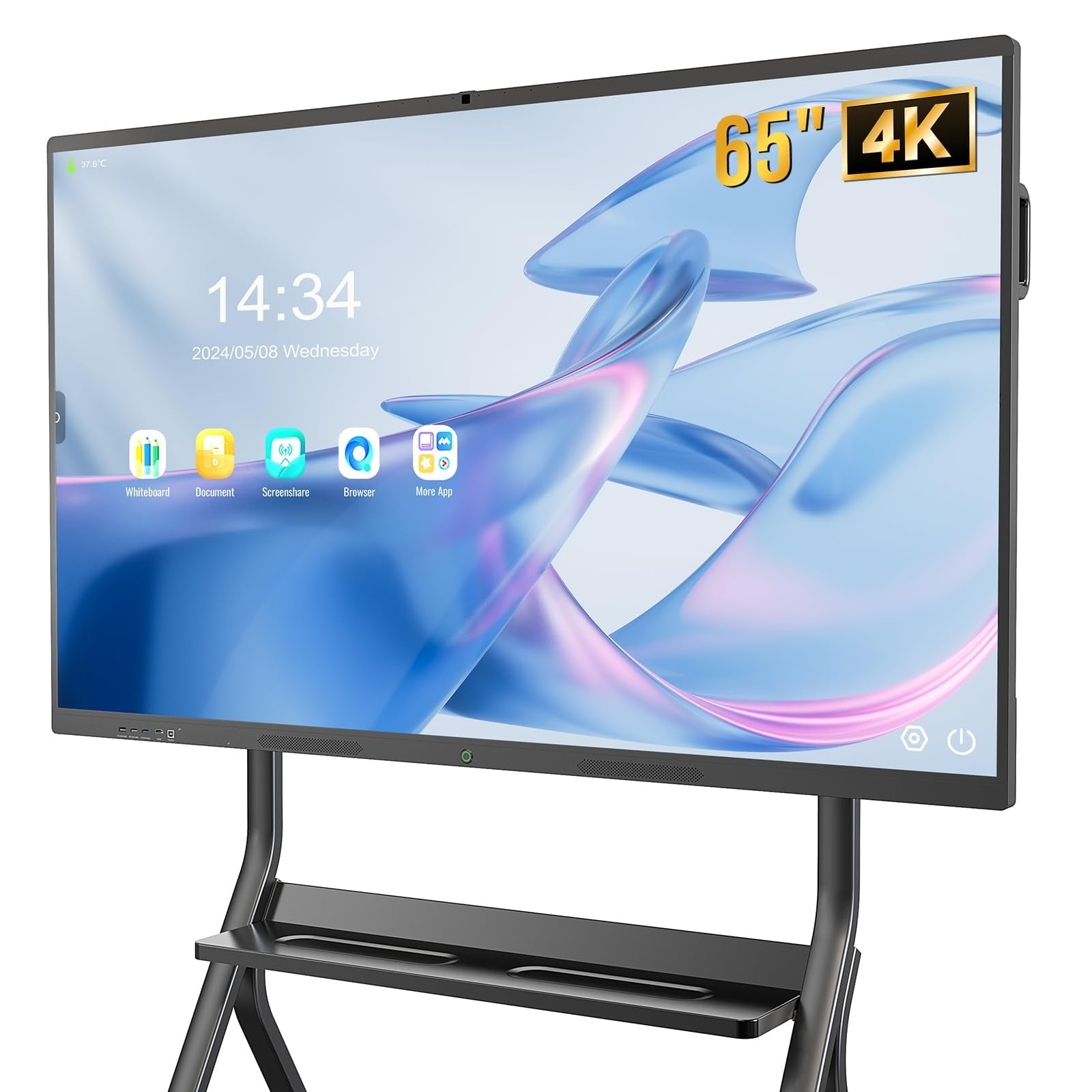 Smart Board,65 Inch Interactive Whiteboard 4K Touchscreen Built in Ultra High Definition Camera ...