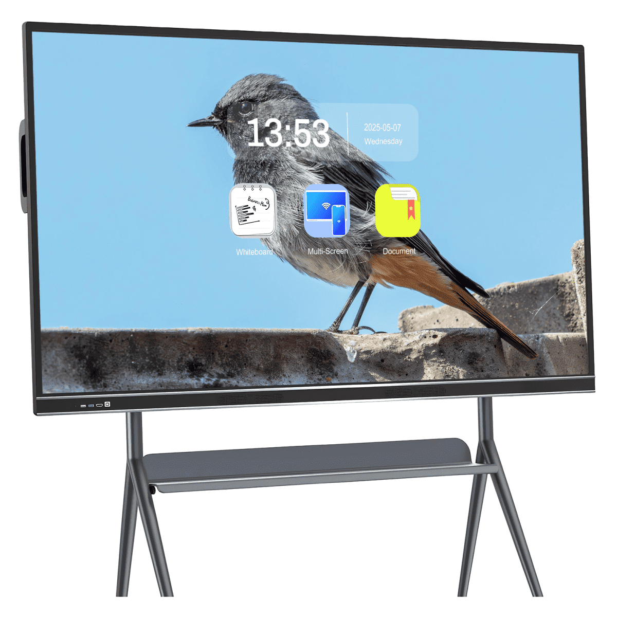 Smart Board, 75 Inch 4K UHD Digital Electronic Interactive Whiteboard, screen mirroring Dual ...