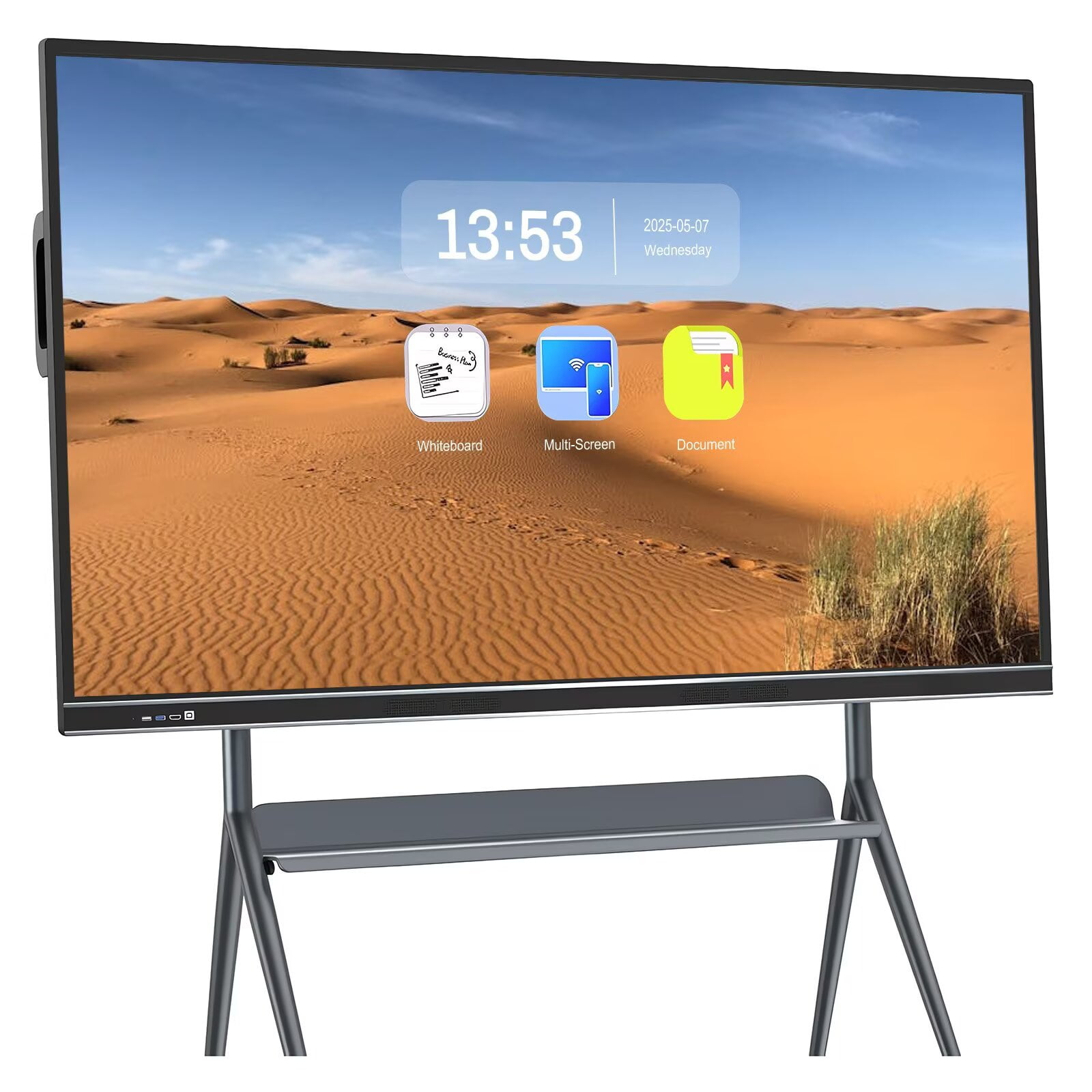Smart Board for Classroom, 4K Uhd 75''Digital Electronic Calendar Smart Board, Dual System Cloud ...