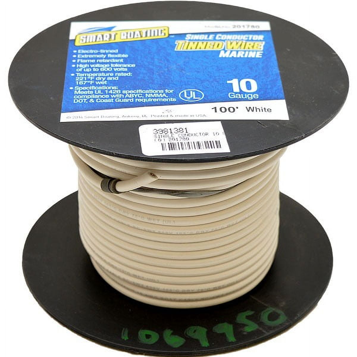 Smart Boat Tinned Wire Spool 3981381 | 10 Gauge 600 Volts (100 Feet ...