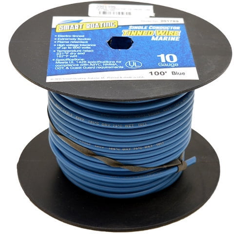 Smart Boat Tinned Wire Spool 3981390 | 10 Gauge 600 Volts (100 Feet ...