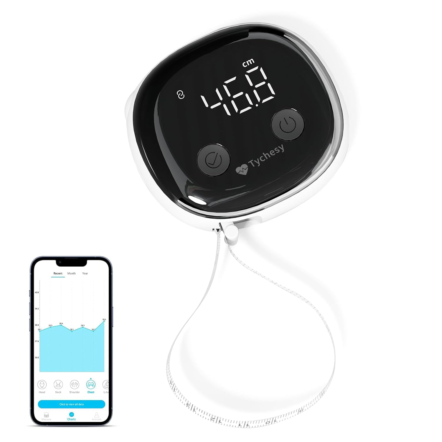 Smart Body Tape Measure, Bluetooth Digital Body Measuring Tape with APP ...