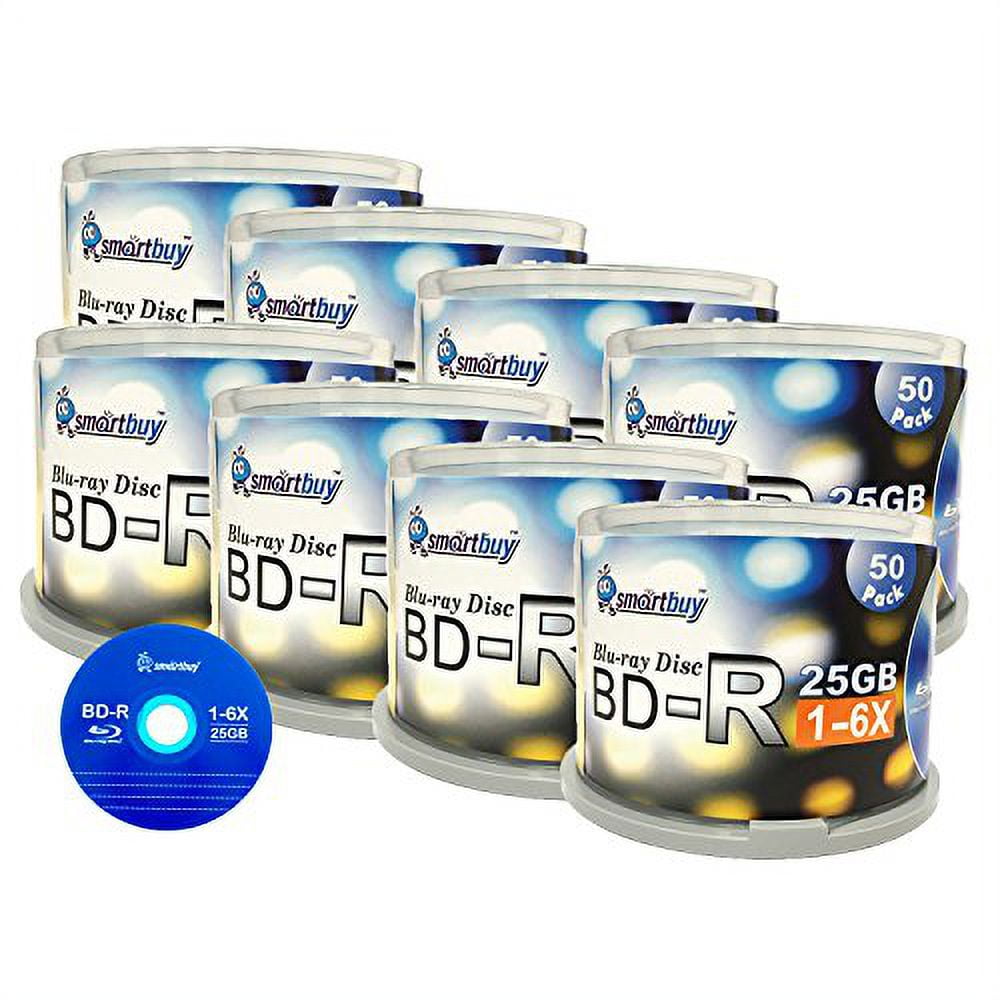 Smart Buy 400-disc 25GB 6x BD-R BDR Blu-Ray Single Layer Logo Top Surface Blank Data Recordable ...