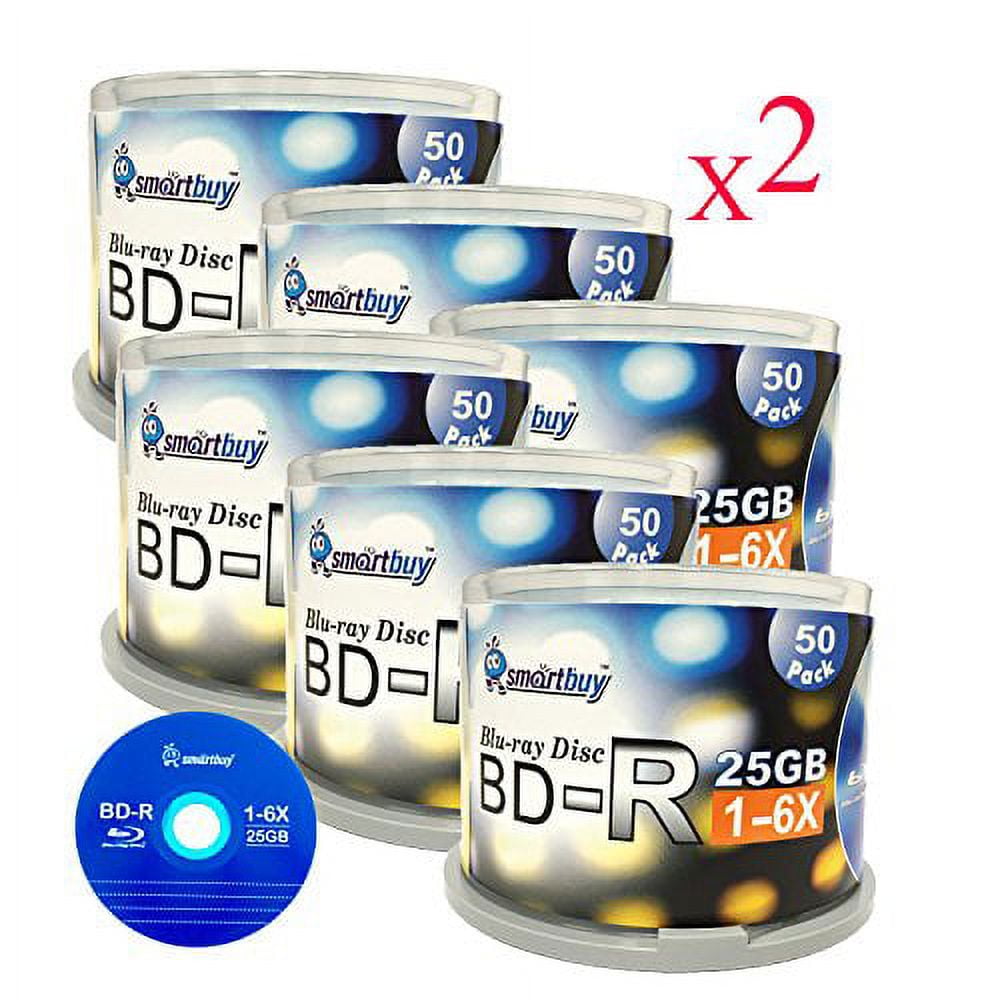 Smart Buy 600-disc 25GB 6x BD-R BDR Blu-Ray Single Layer Logo Top Surface Blank Data Recordable ...