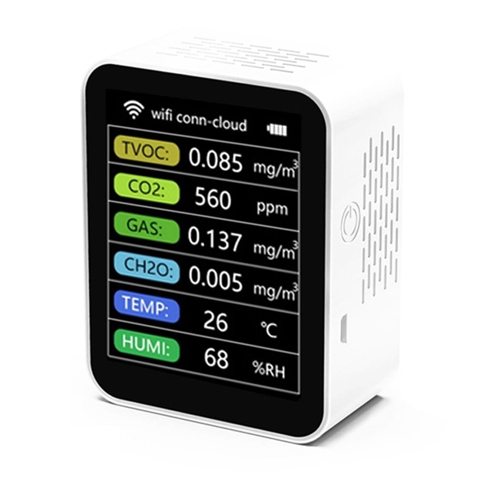 Smart CO2 Detector Sensor Air Quality Monitor TVOC CO2 Gas CH2O ...