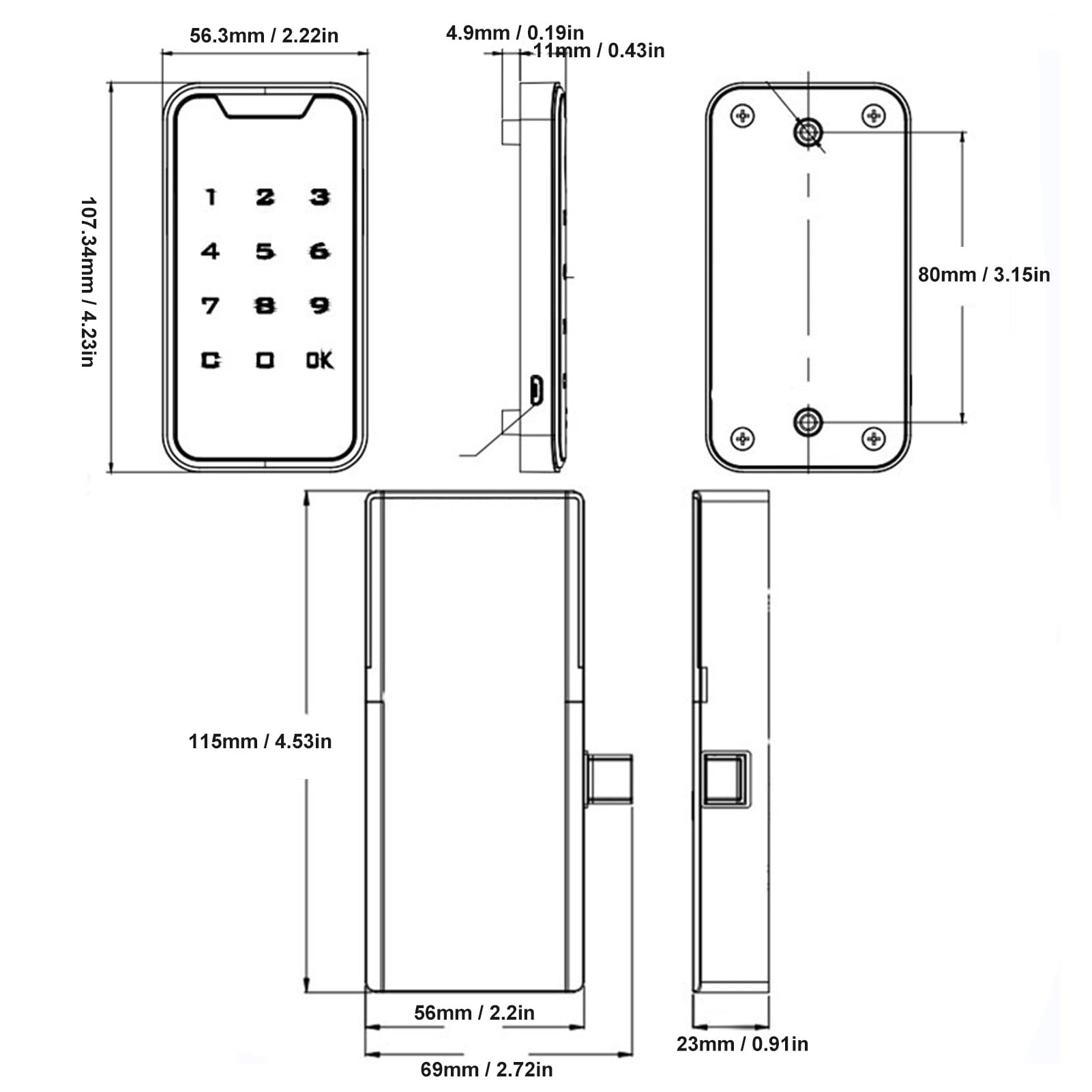 Smart Cabinet Lock, Digital Touchpad, Password Protected, Easy Access ...