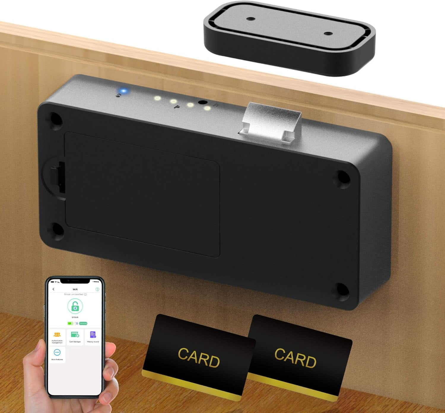 Smart Cabinet Lock, Keyless RFID Bluetooth Drawer Lock, No Drill ...