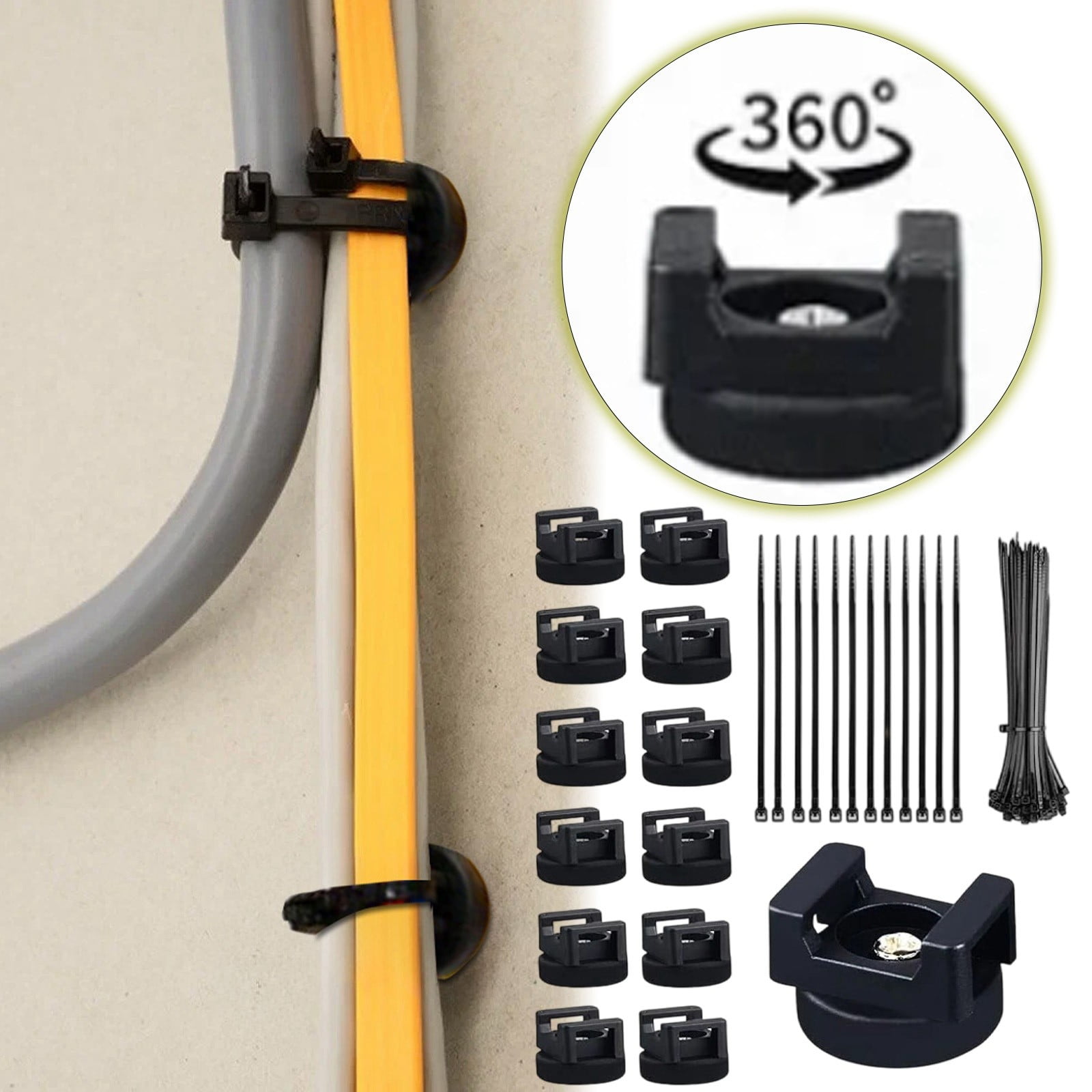 Smart Cable Management Tie Kit, Reusable Flexible Cord Organizer for ...