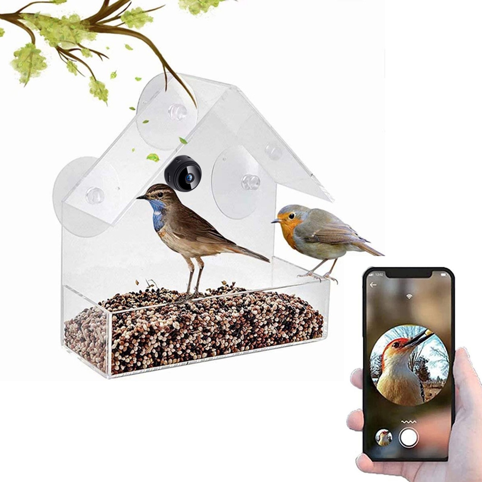 Smart Camera Auto Bird Feeder, Plastic Circular Video Recording Ultra ...
