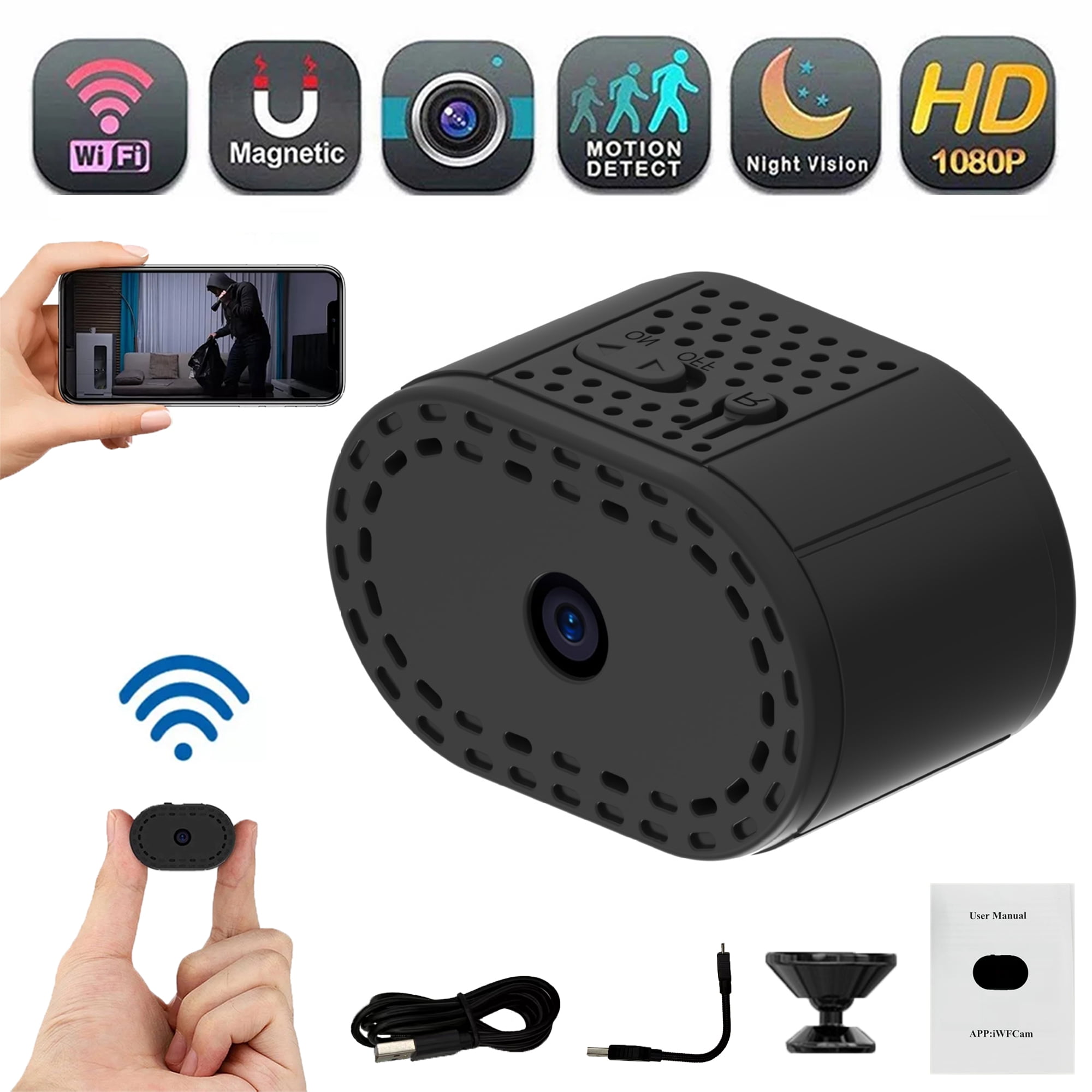 Mini Smart Camera WiFi Wireless Remote, Security Camera with Probe ...