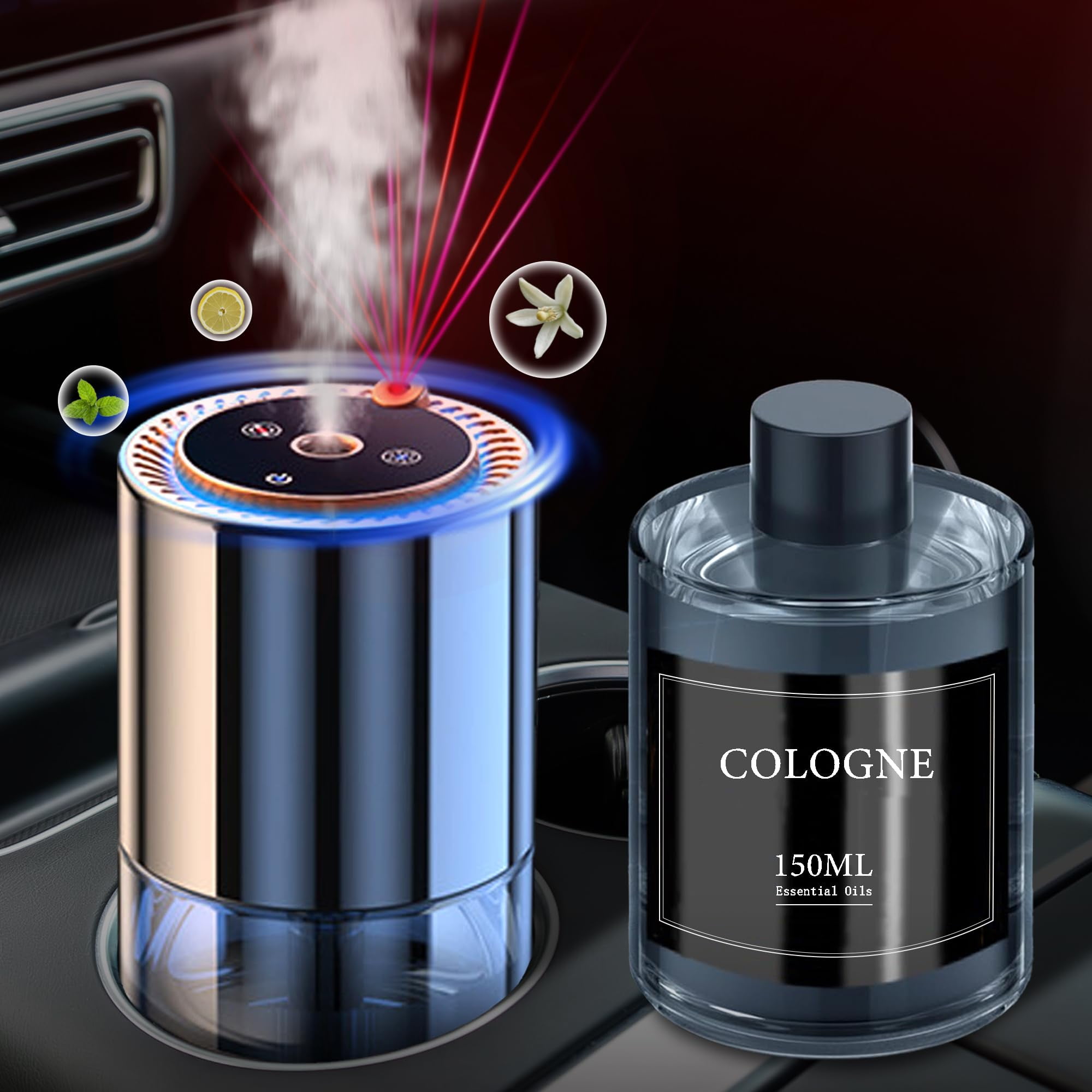 Smart Car Air Freshener, Car Essential Oil Diffuser By Ultrasonic mist ...