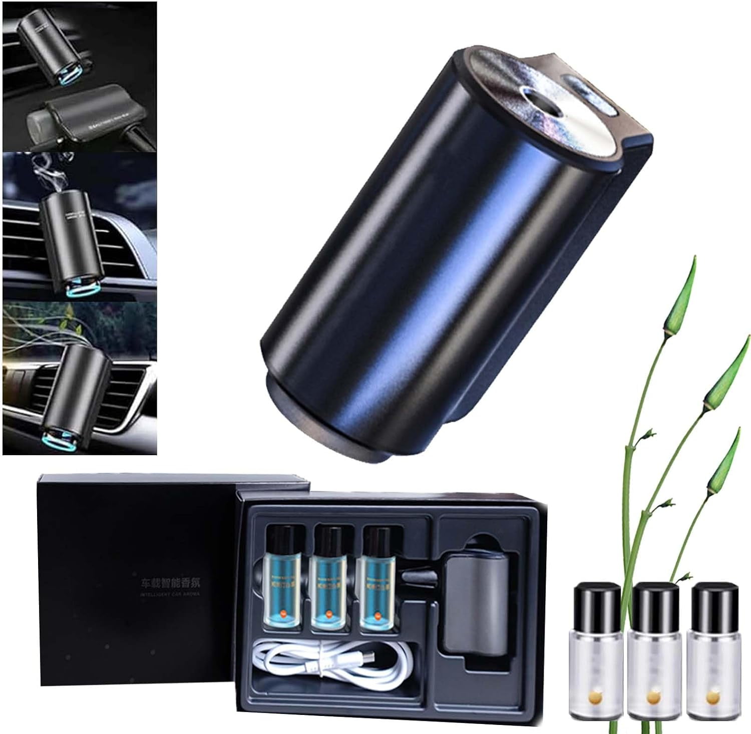 Smart Car Air Freshener with Three Adjustable, 2024 New Intelligent Car ...