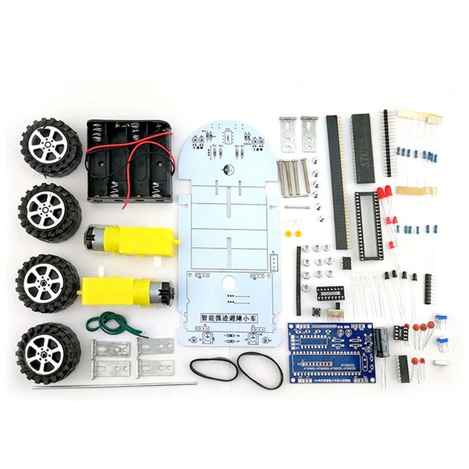 Smart Car Diy Kit C51 Intelligent Vehicle Obstacle Avoidance Tracking Kit Intelligent Car