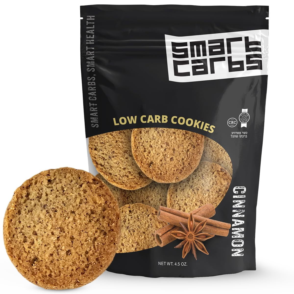 Smart Carbs Crispy Cinnamon ZS23 Cookies - Sugar Free Keto Snack Low ...