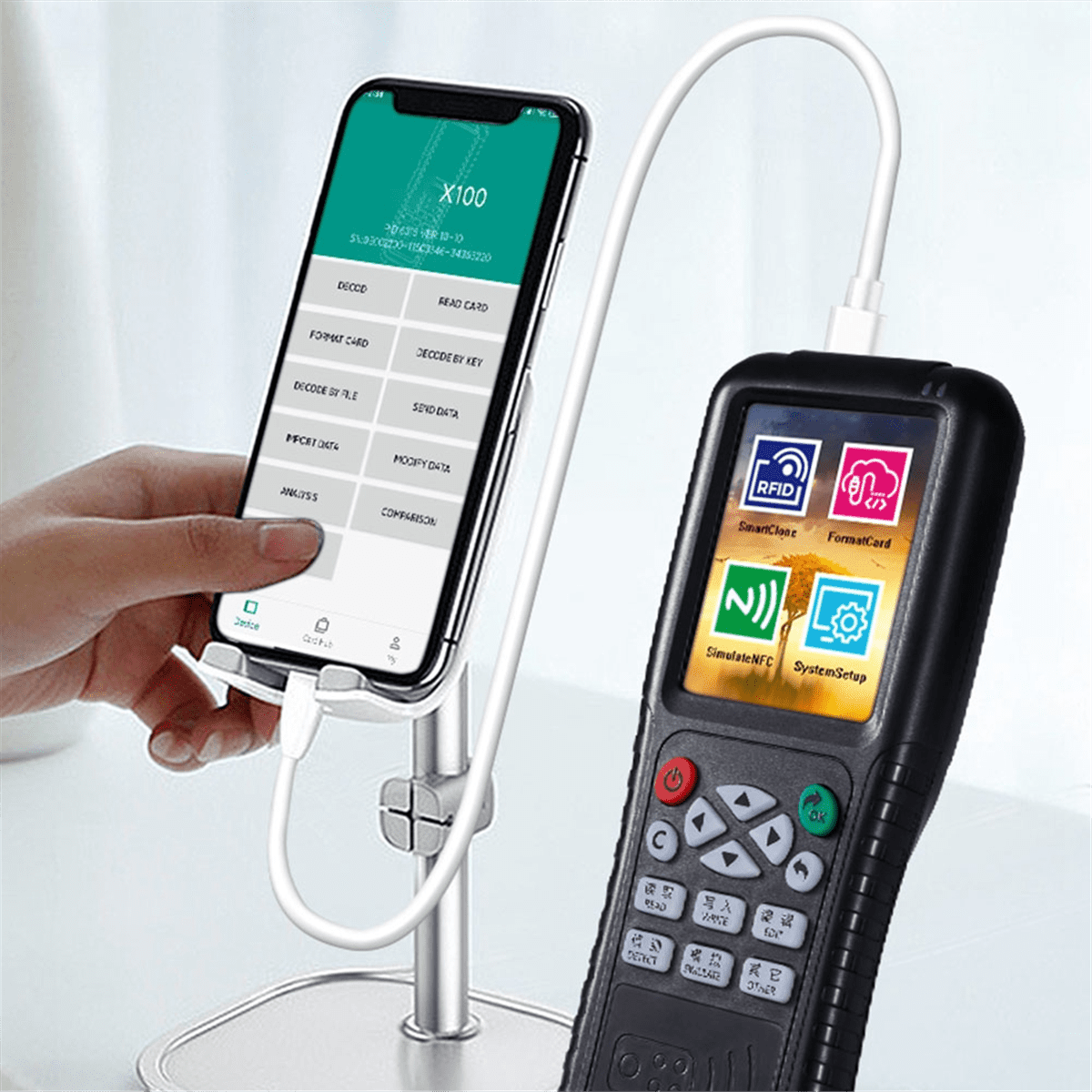 Smart Card Reader Writer RFID Copier X100 USB Port Access Programmer ...