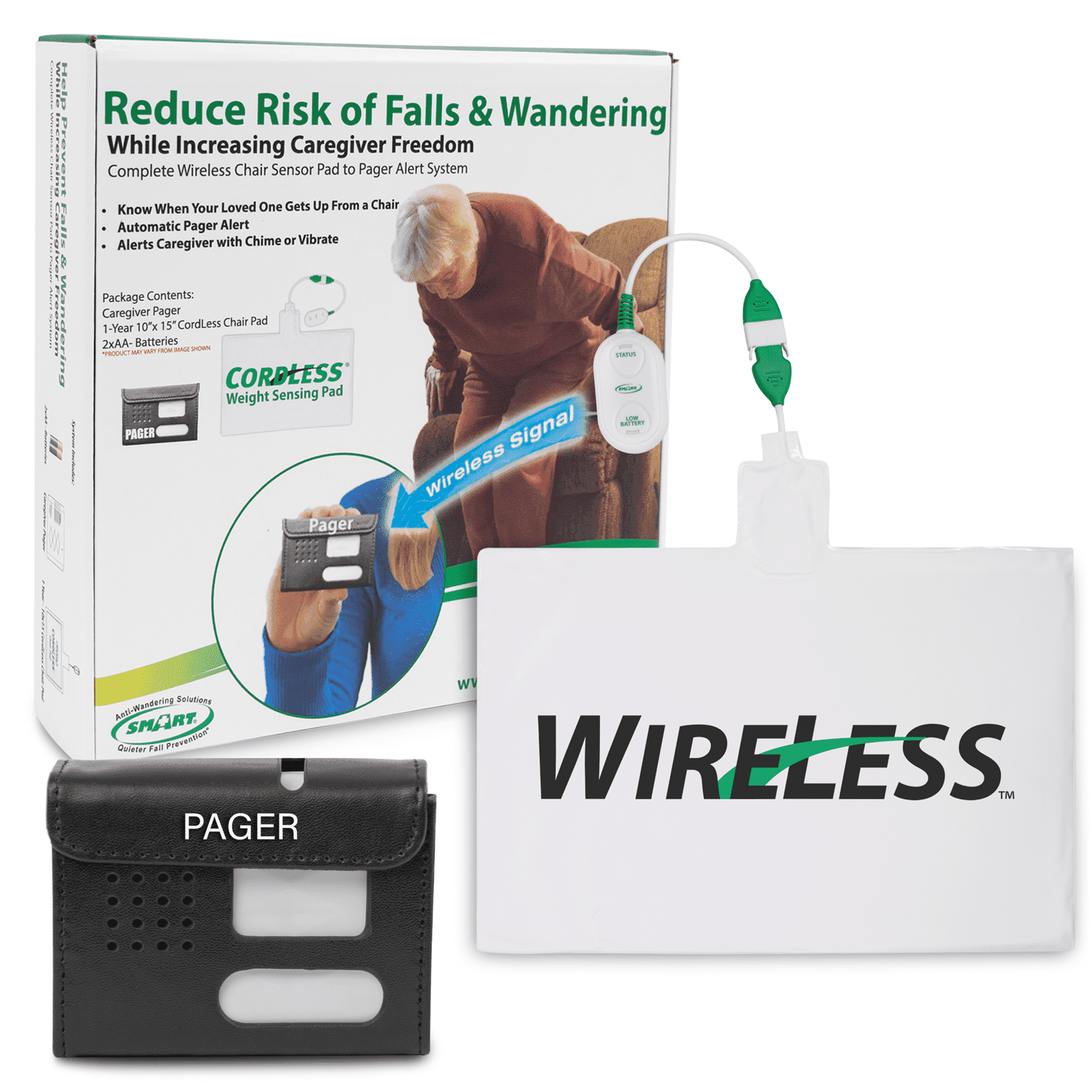 Smart Caregiver Wireless Chair Alarm System with Pager and Weight ...