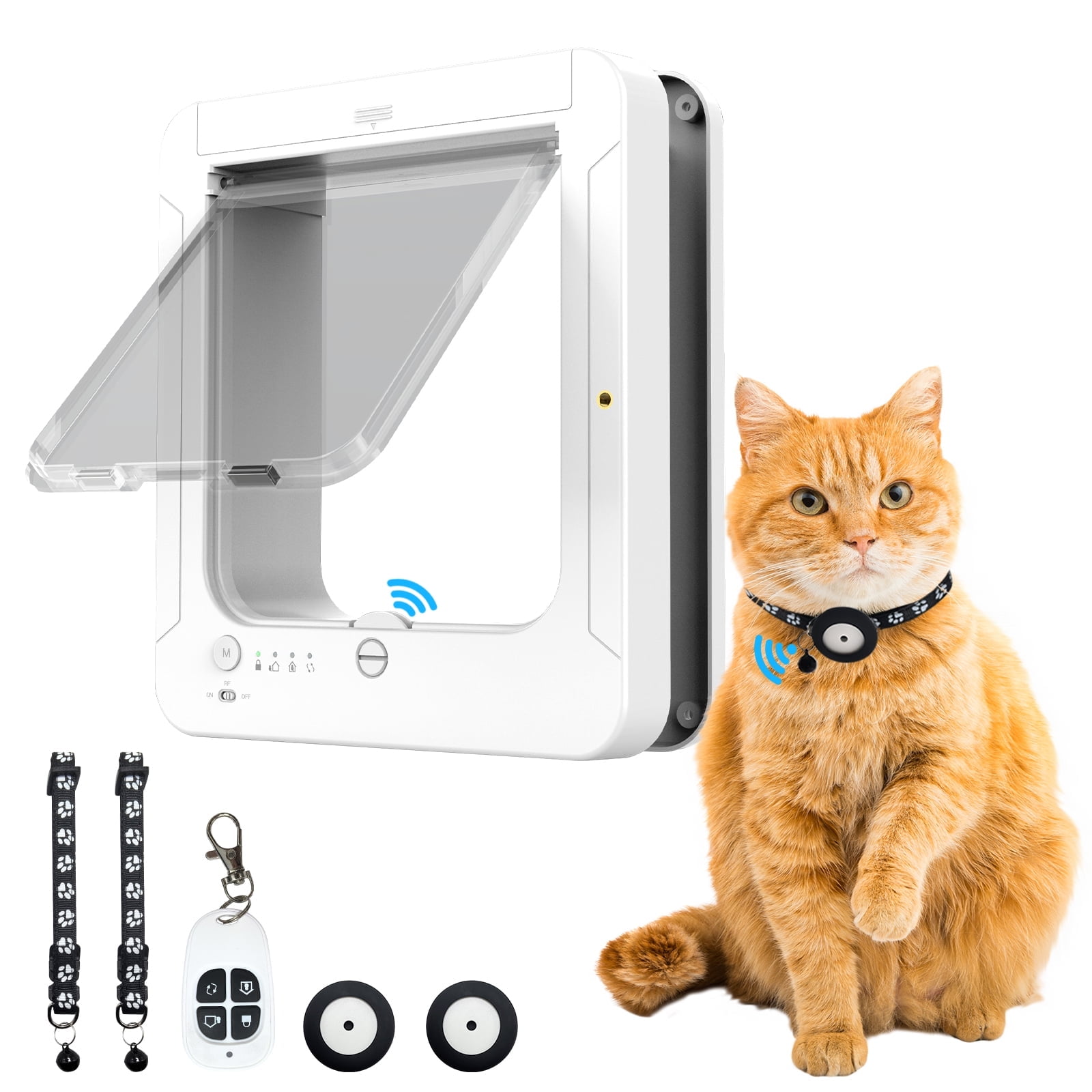 Smart Cat Door for Interior & Exterior, Microchip Cat Pet Door with 3 ...
