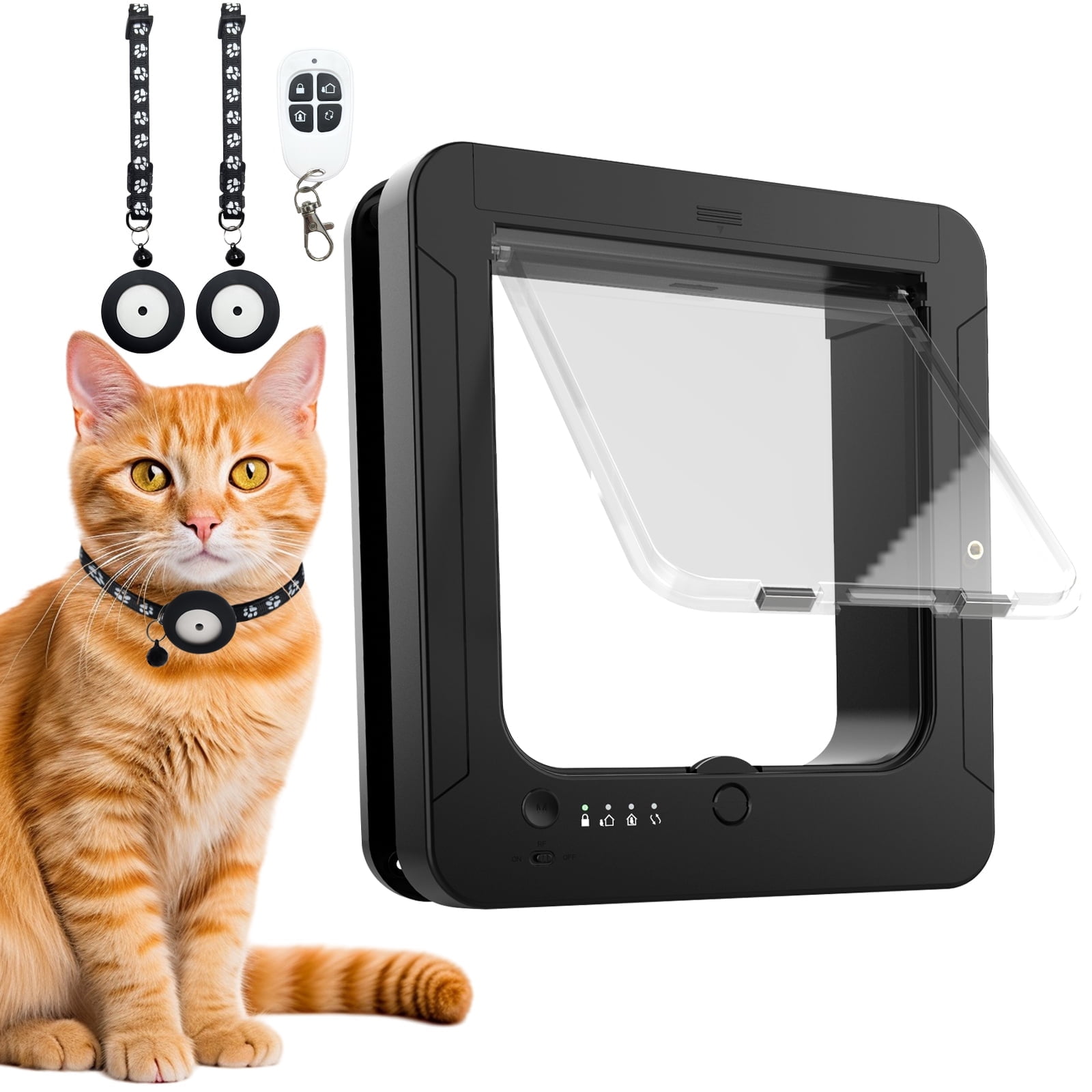 Smart Cat Door for Interior & Exterior, Microchip Cat Pet Door with 3 ...