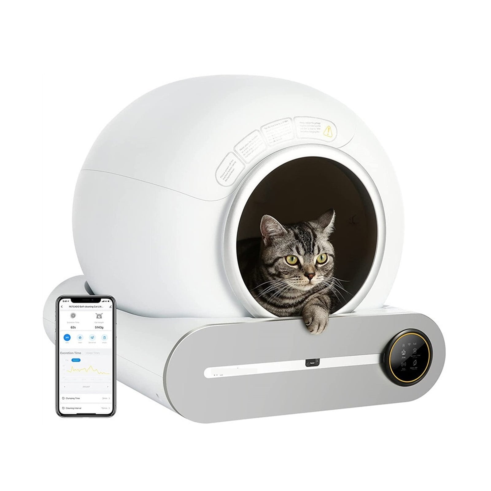 Smart Cat Litter Box Automatic Cat Toilet With App Control Self ...