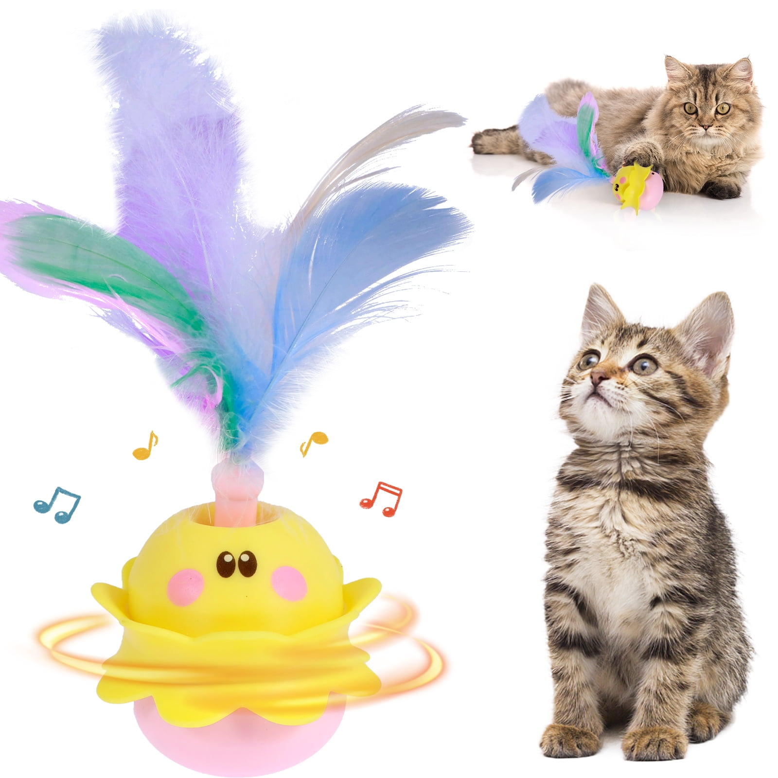 Smart Cat Toys,Electric Interactive Cat Toys with Mouse Squeak and LED ...