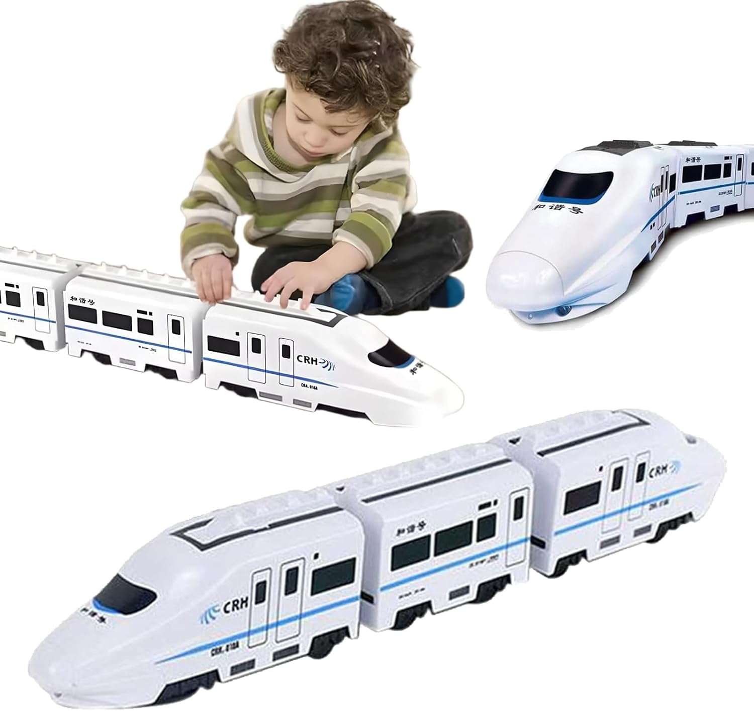 Smart Chain Train Kids Toy with Flashing Lights & Sounds, Electric High ...
