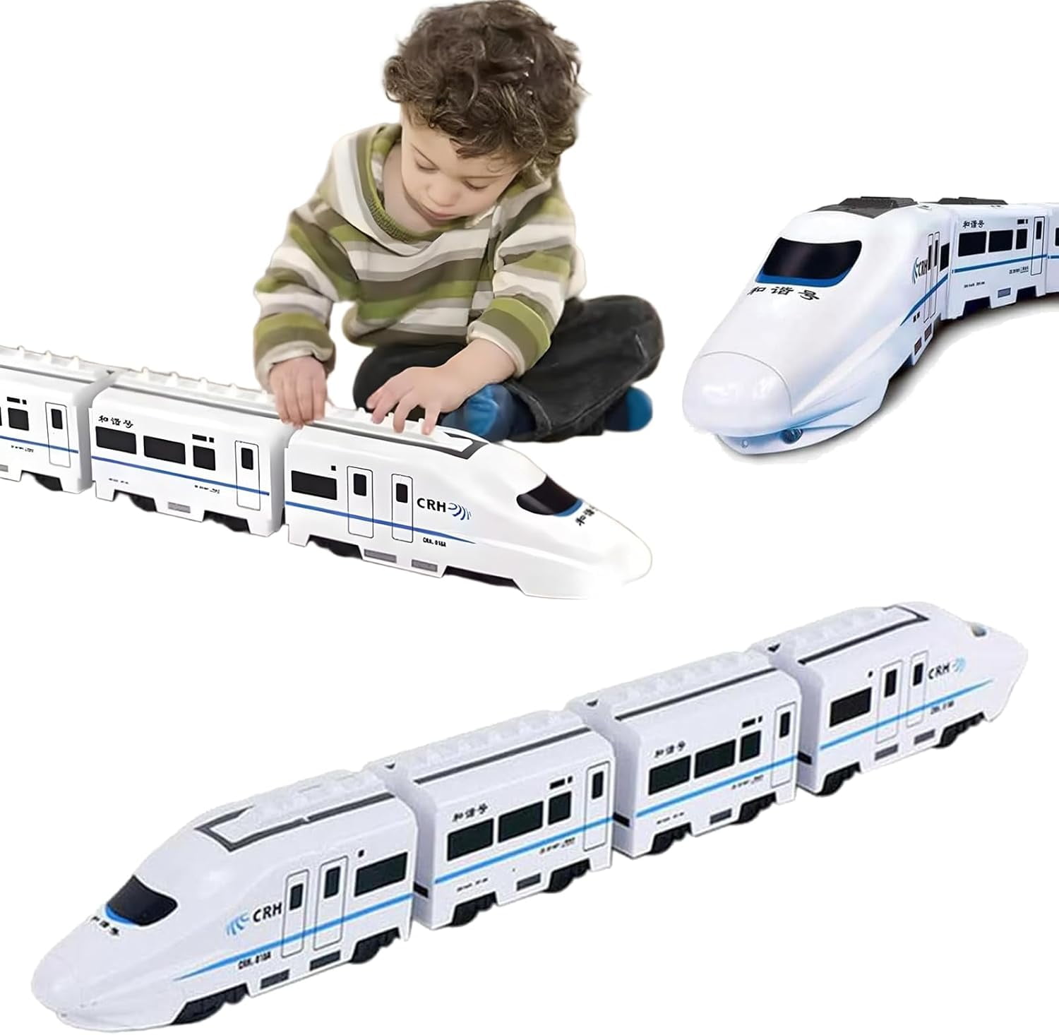 Smart Chain Train Kids Toy with Flashing Lights & Sounds, Electric High ...