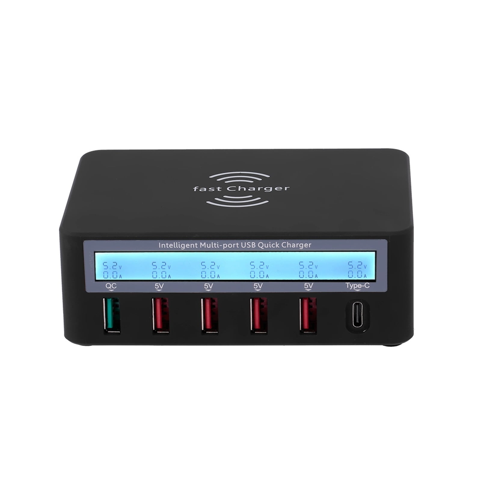 Smart Charging Station with 6 Ports LCD USB Charging Dock Wireless ...