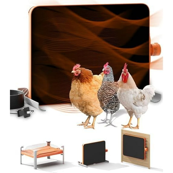 Smart Chicken Coop Heater, 200 Watts Chick Heater Built-in Adaptive ...