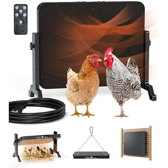 Smart Chicken Coop Heater with Thermostat, 200W Radiant Heat Panel with ...