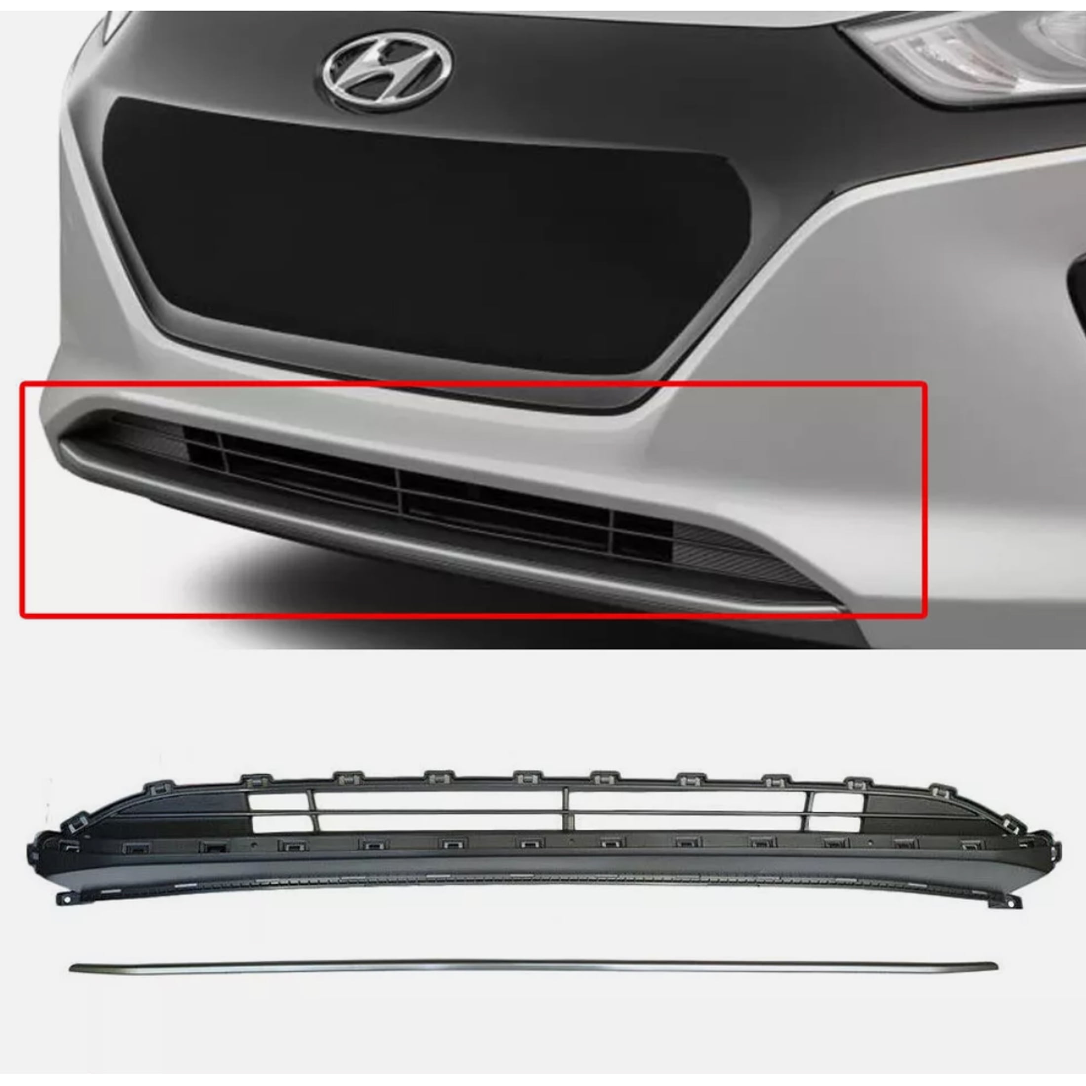 Smart Choice Store Genuine OEM 86560G2100TAD 86550G2000T2S Front Bumper Lower Grille + Silver ...