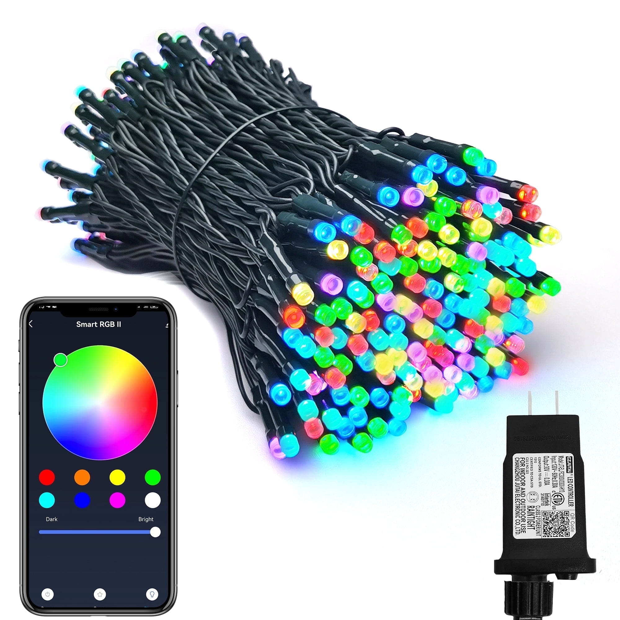 Smart Christmas Lights - 75FT 200 RGB LED String Lights Color Changing ...