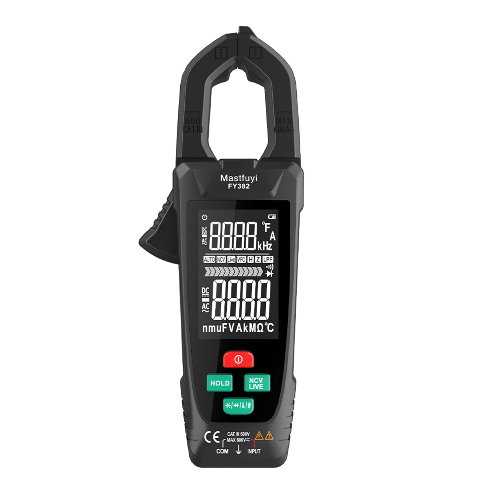 Smart Clamp Meter True RMS Counts Digital Multimeter Temperature Tester ...